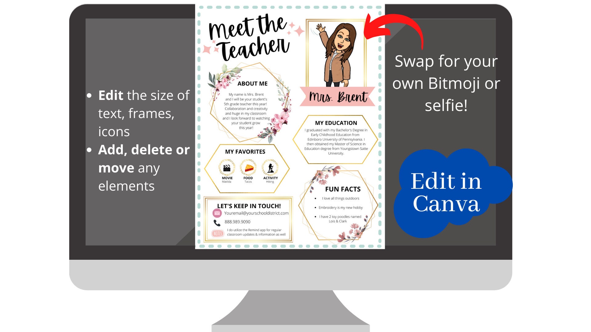 Meet the Teacher Editable Template, Back to School Welcome Letter ...