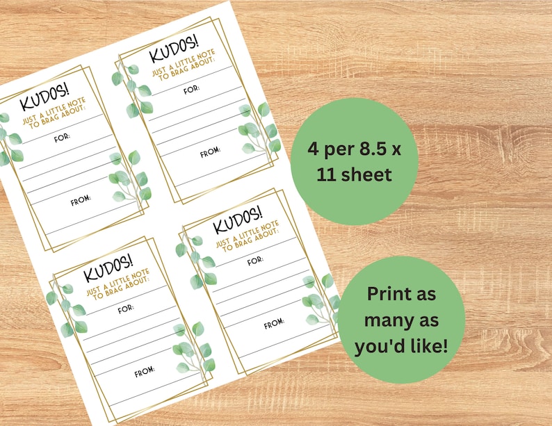 Kudos Shout Out Cards, Student Acknowledgement, Employee Appreciation ...