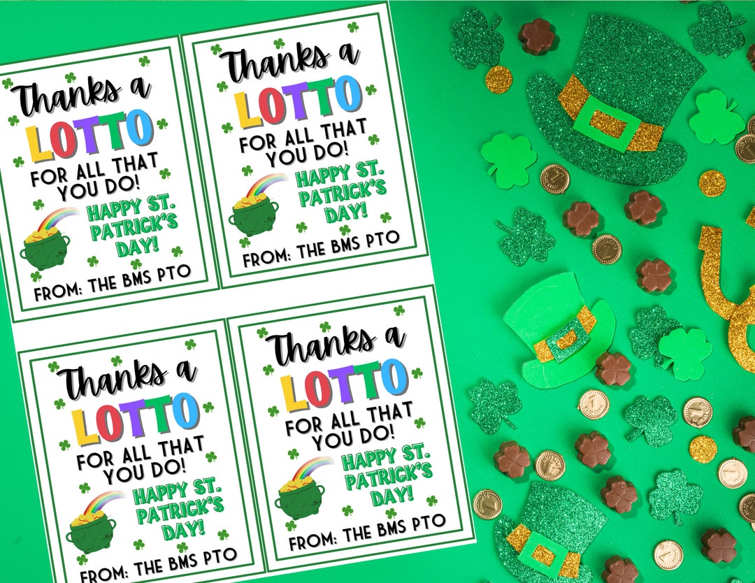 Employee Staff Appreciation Holiday St Patrick's Day Lottery Ticket Tag ...