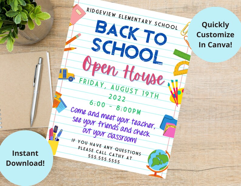 Back to School Open House Back to School Night School Open - Etsy