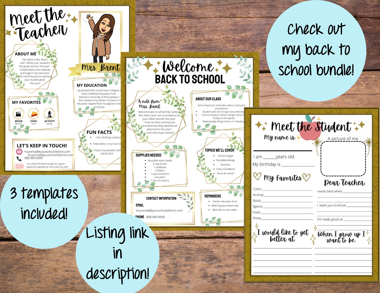 Meet the Teacher Editable Template Back to School Welcome - Etsy