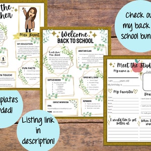 Meet the Teacher Editable Template, Back to School Welcome Letter ...