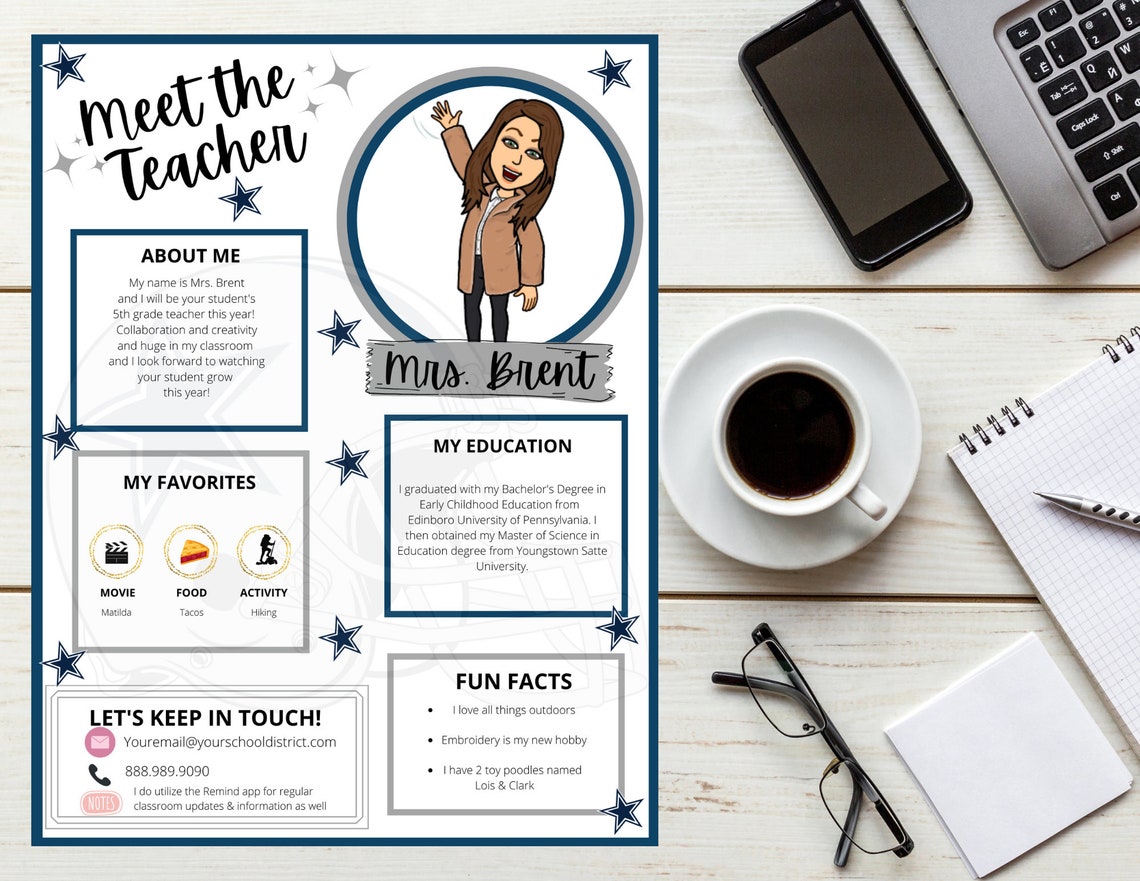 Meet the Teacher Editable Template Dallas Cowboys , Back to School ...