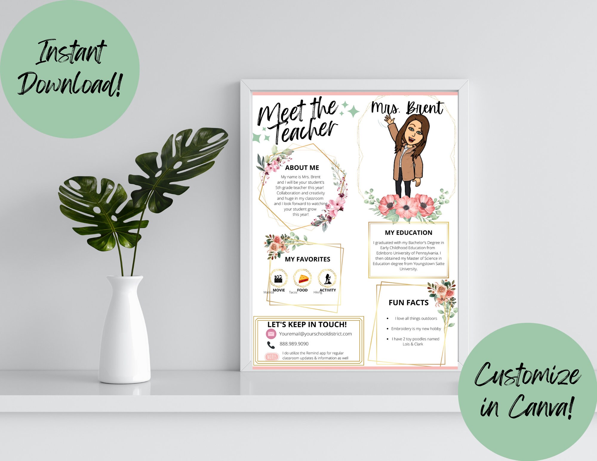 Meet the Teacher Editable Template, Back to School Welcome Letter ...