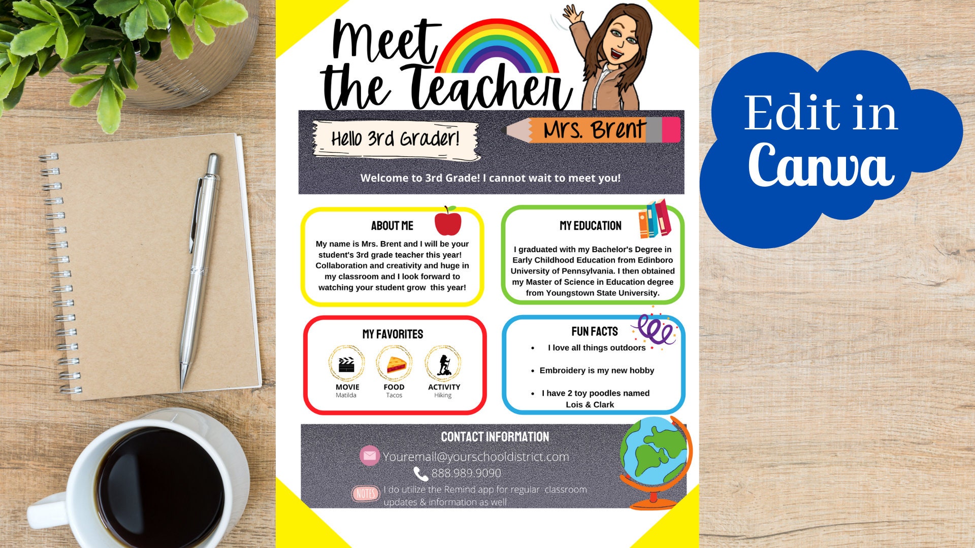 Meet the Teacher Editable Template, Back to School Welcome Letter ...