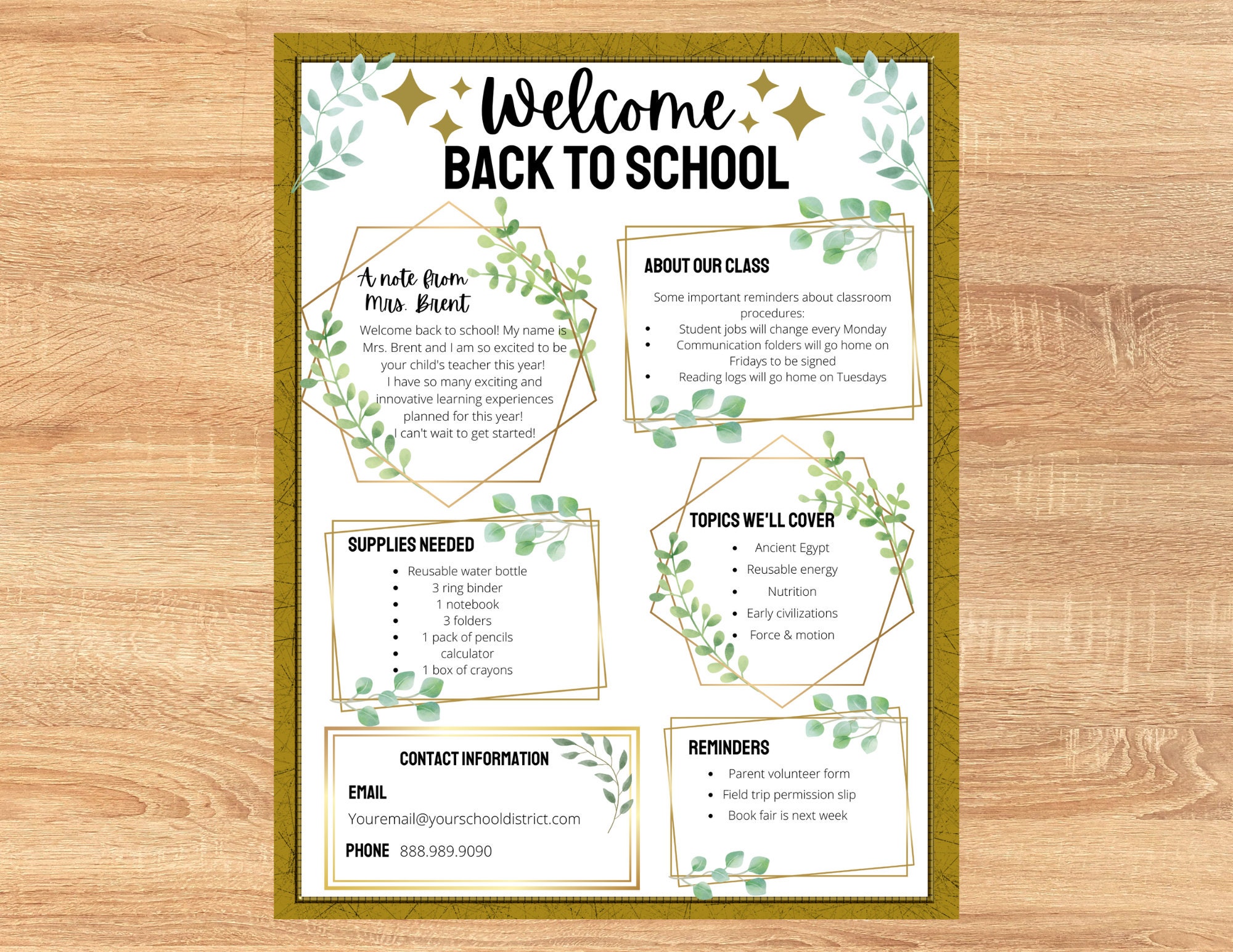Meet the Teacher Editable Template Bundle, Back to School Welcome ...
