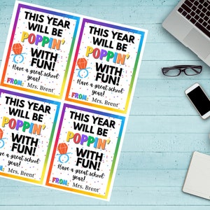 New School Year Treat Tag Ring Pop Back to School Student Teacher Thank ...