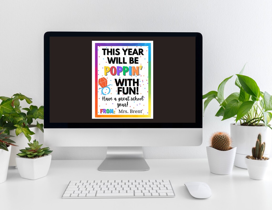 New School Year Treat Tag Ring Pop Back to School Student Teacher Thank ...