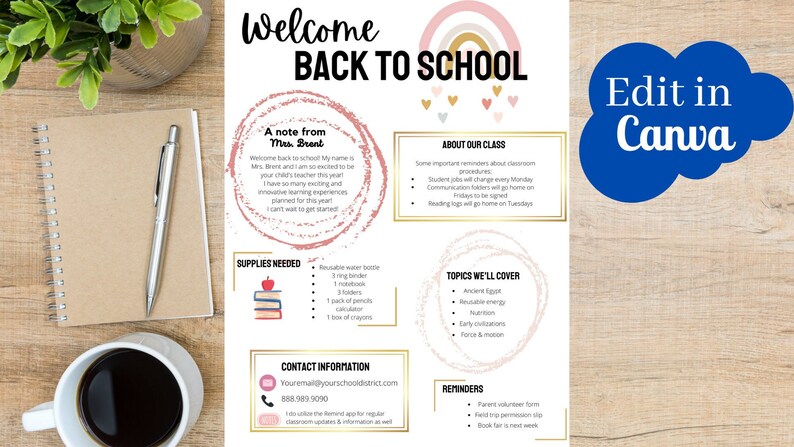 Welcome Back to School Newsletter, EDITABLE Classroom Newsletter ...