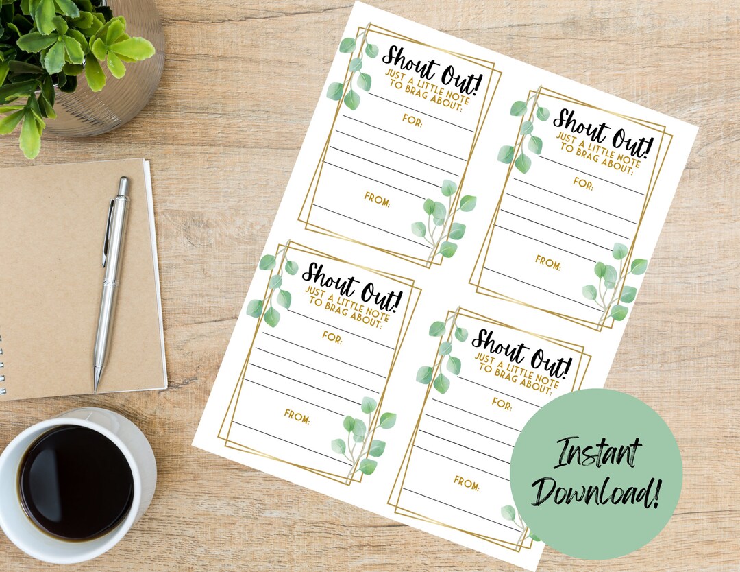 Shout Out Cards, Student Awknowledgement, Employee Appreciation ...