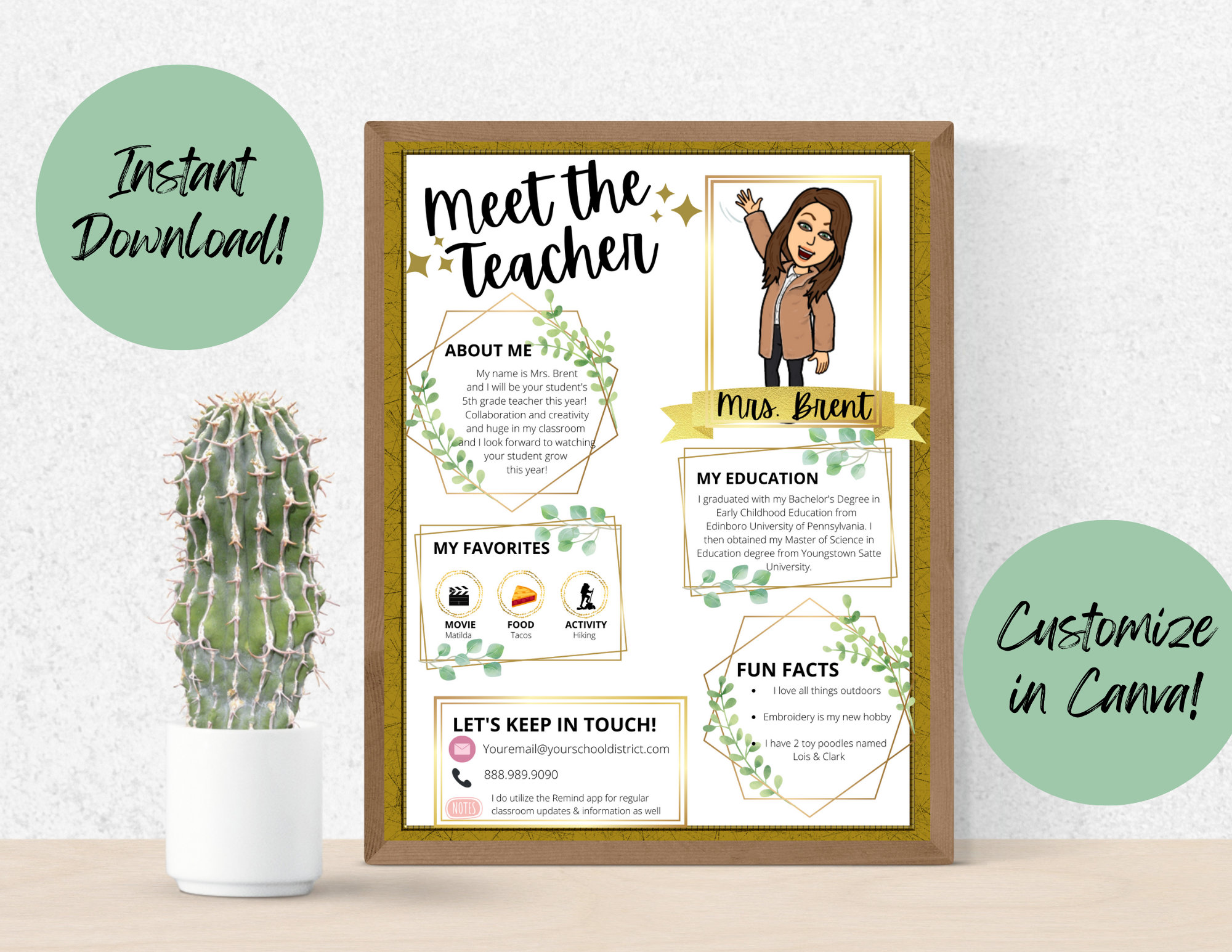 Meet the Teacher Editable Template, Back to School Welcome Letter ...