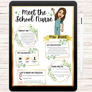 Meet the School Nurse Editable Template, Back to School Welcome Letter ...