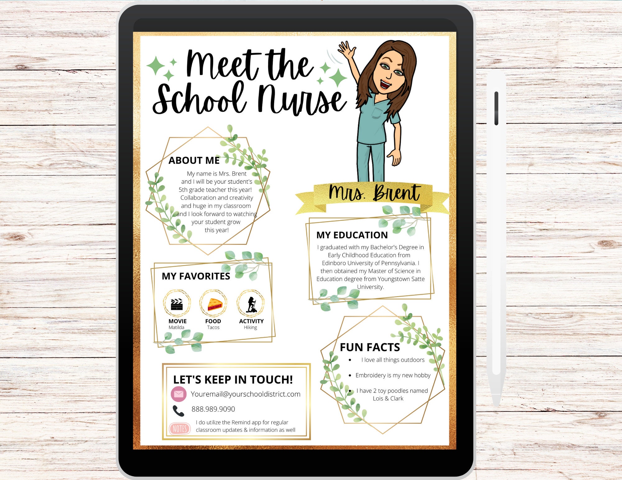 Meet the School Nurse Editable Template, Back to School Welcome Letter ...