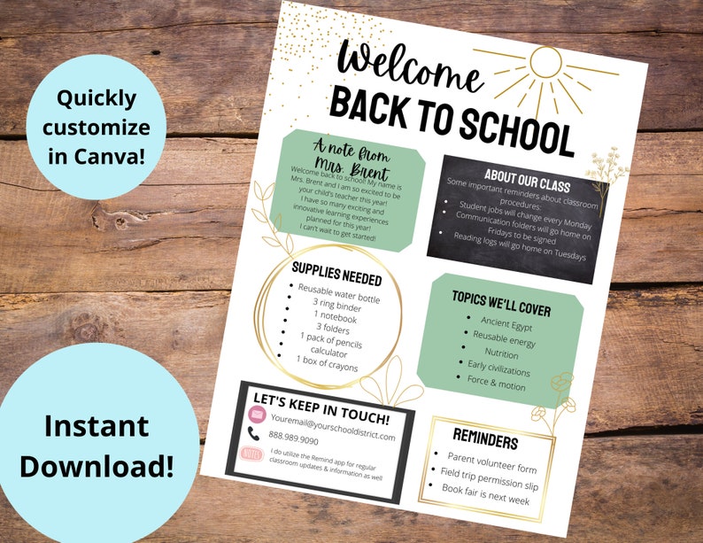 Welcome Back to School Newsletter, Editable Classroom Newsletter ...