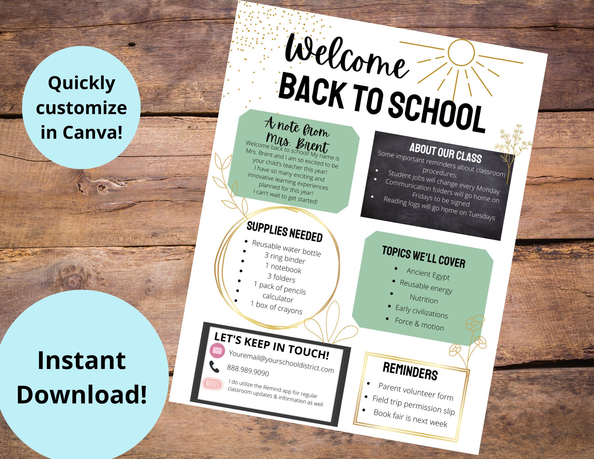 Welcome Back to School Newsletter, Editable Classroom Newsletter ...