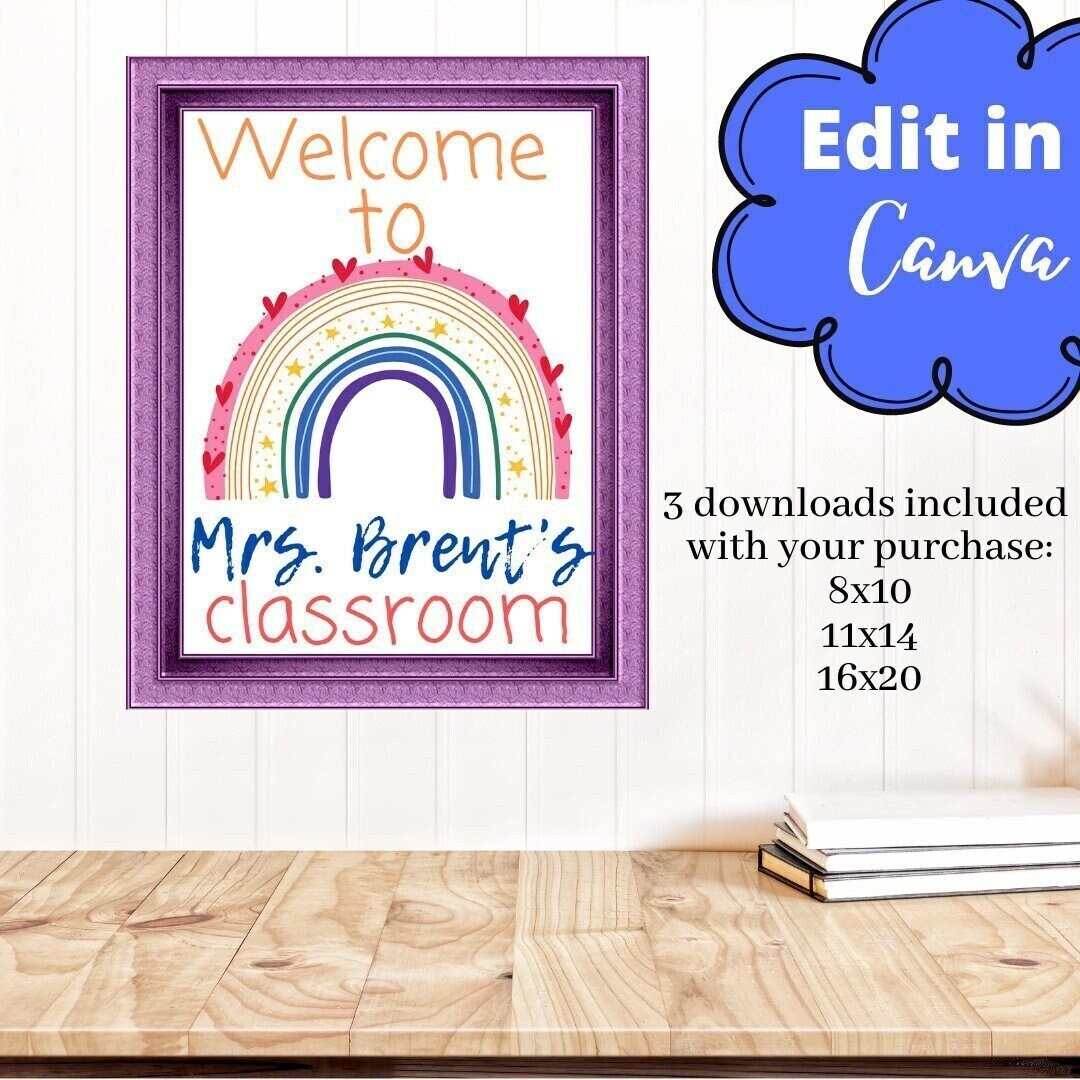 Welcome to My Classroom Sign, Instant Download, Back to School Class ...