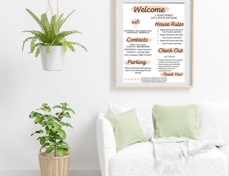 Airbnb Welcome Letter Poster Template Wifi Password Sign Printable ... Airbnb Welcome Letter Poster Template Wifi Password Sign Printable ...