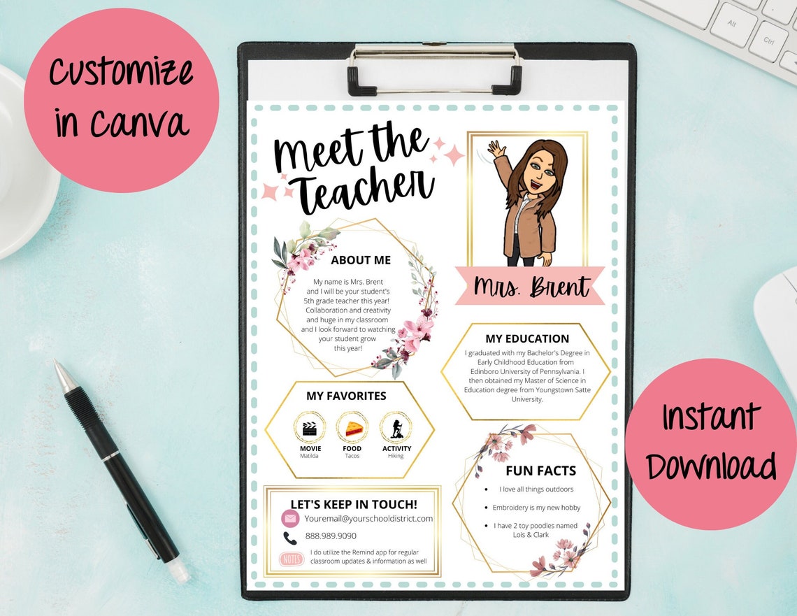 Meet the Teacher Editable Template, Back to School Welcome Letter ...