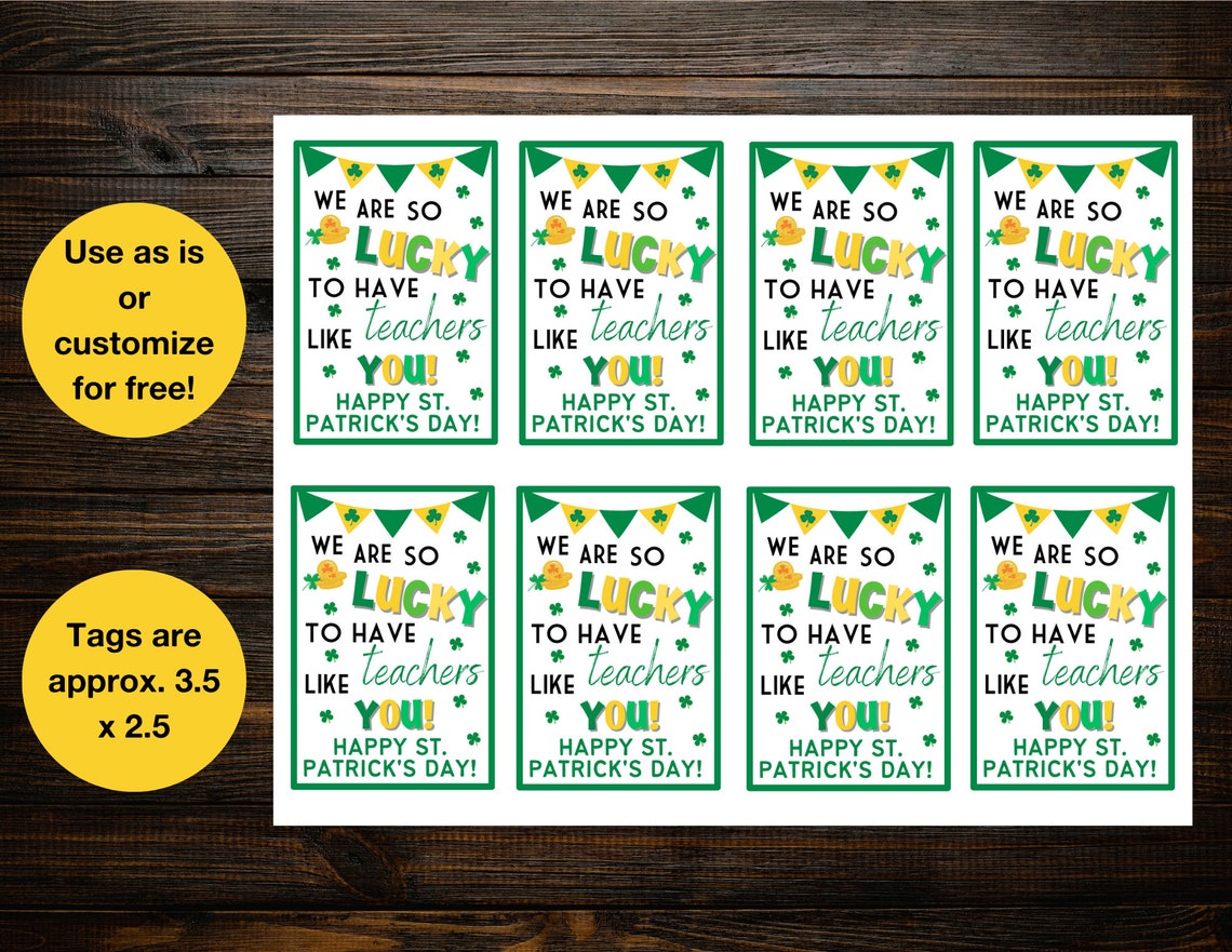 Teacher Appreciation Holiday St Patrick's Day Tag PTO PTA We Are so ...