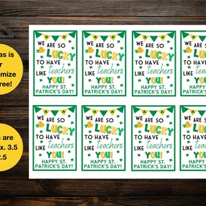Teacher Appreciation Holiday St Patrick's Day Tag PTO PTA We Are so ...