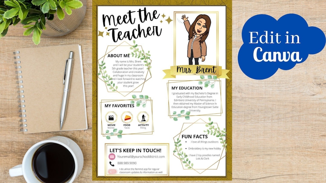 Meet the Teacher Editable Template, Back to School Welcome Letter ...
