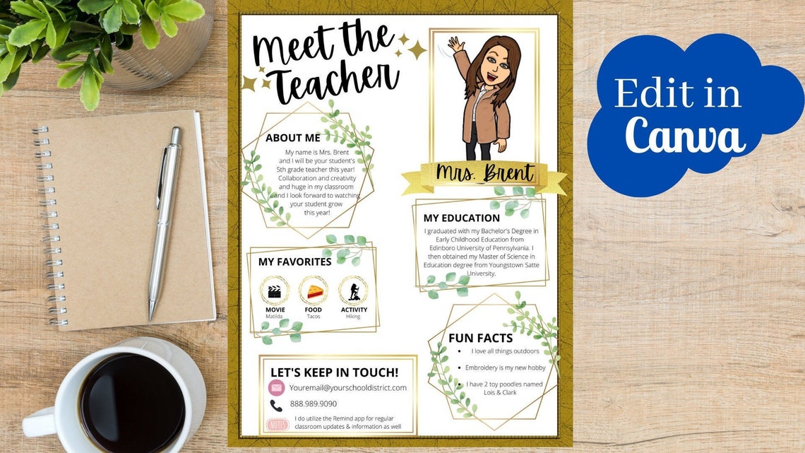 Meet the Teacher Editable Template Back to School Welcome | Etsy