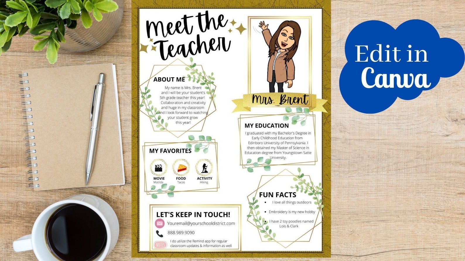 Meet the Teacher Editable Template, Back to School Welcome Letter ...