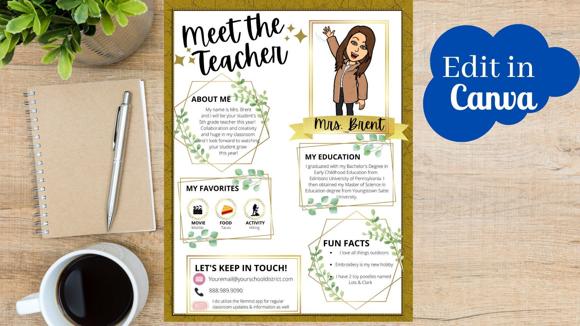 Meet the Teacher Editable Template, Back to School Welcome Letter ...