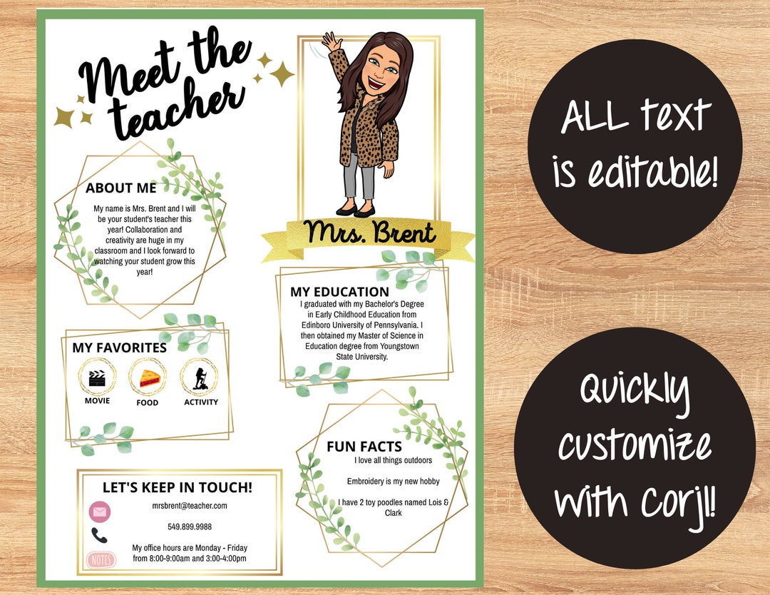 Meet the Teacher Editable Template, Back to School Welcome Letter ...