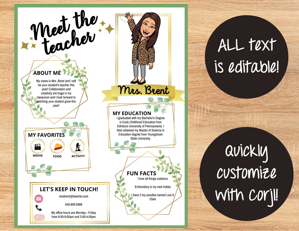 Meet the Teacher Editable Template, Back to School Welcome Letter ...