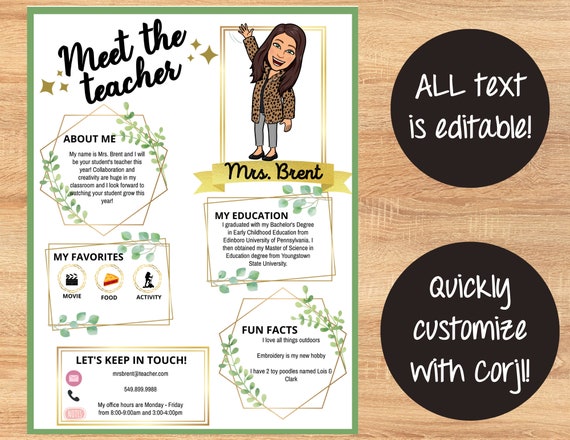 Meet the Teacher Editable Template Back to School Welcome - Etsy