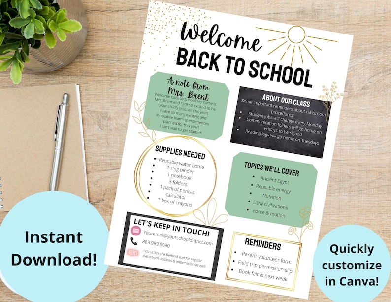 Welcome Back to School Newsletter, Editable Classroom Newsletter ...