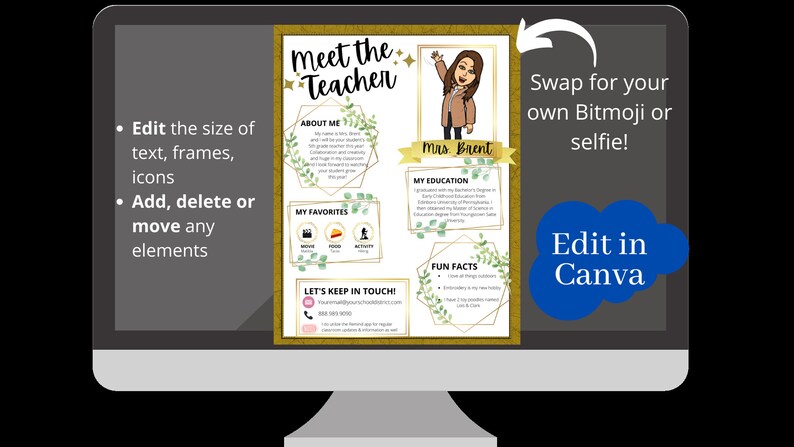 Meet the Teacher Editable Template Back to School Welcome | Etsy