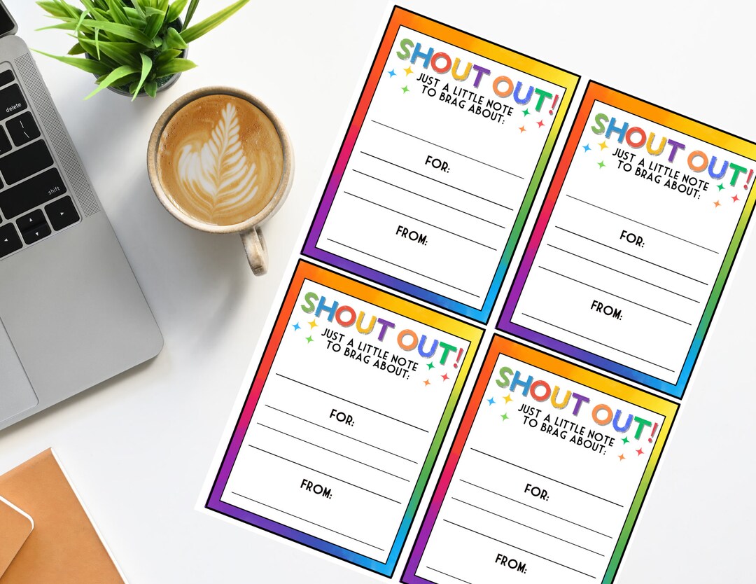 Shout Out Cards, Student Awknowledgement, Employee Appreciation ...