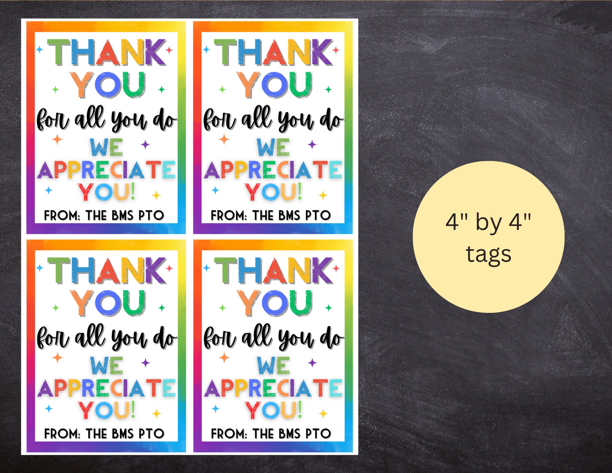 Staff Employee Teacher Appreciation Week, Printable Tag, Colorful ...