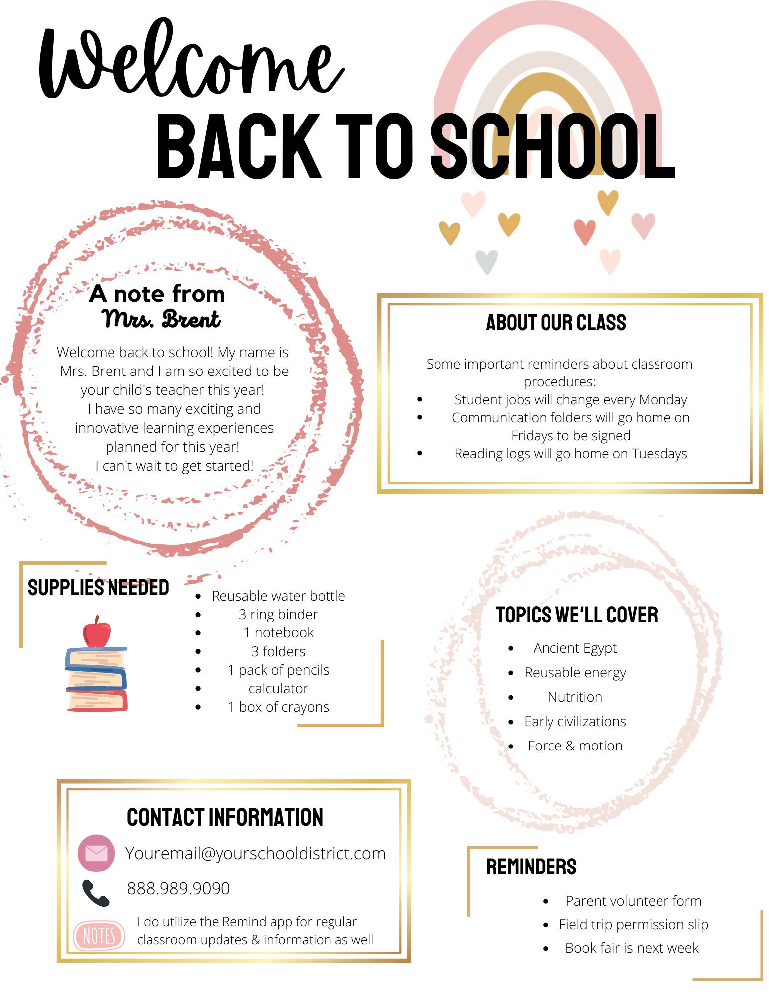 Welcome Back to School Newsletter, EDITABLE Classroom Newsletter ...