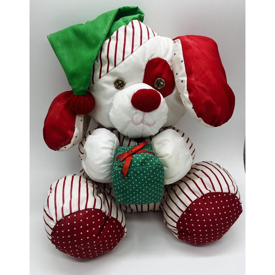 1991 Fisher Price Puffalump Christmas Puppy Dog Plush Stuffed Animal ...