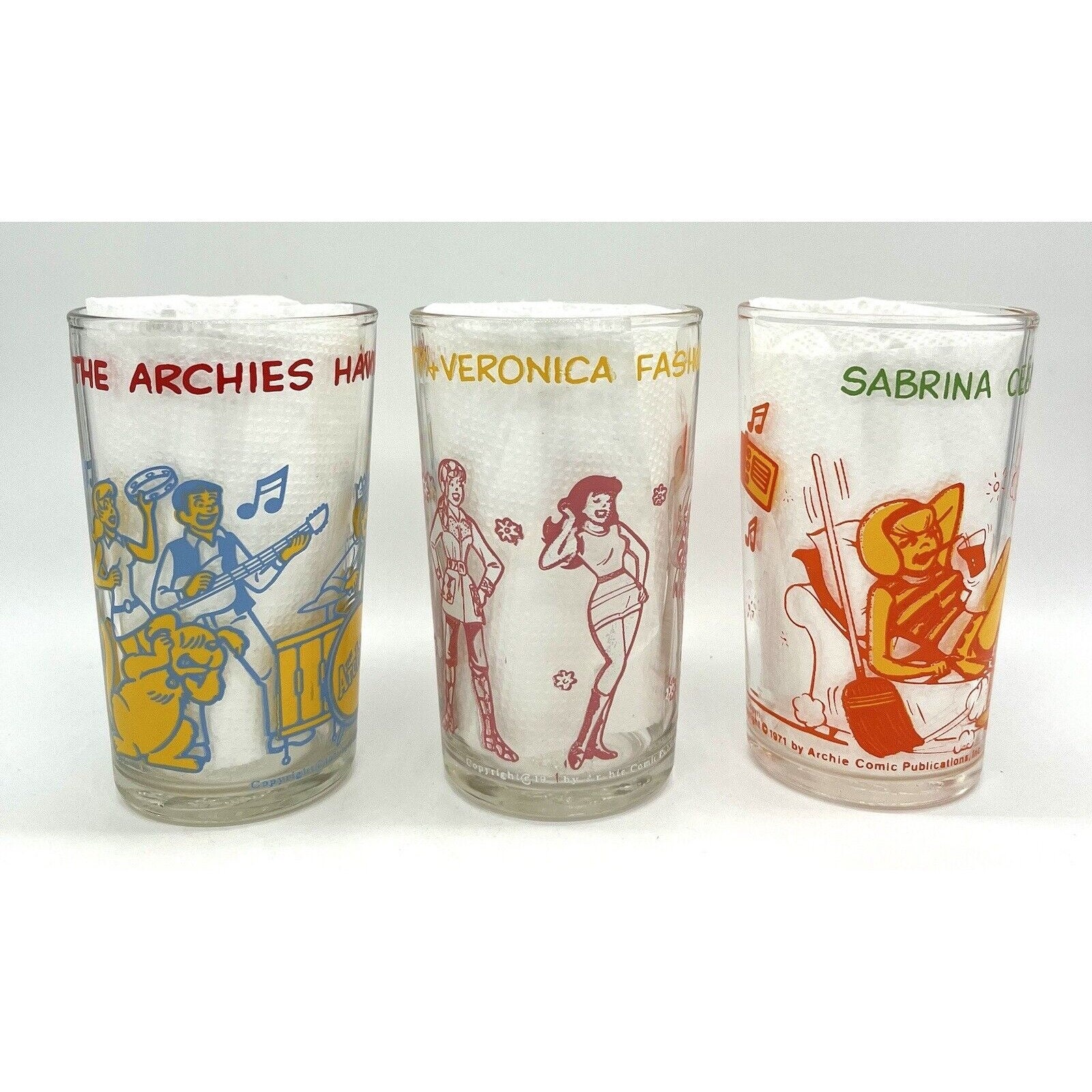 Vintage 1971 Archie Comics Juice Glasses Archie Veronica - Etsy