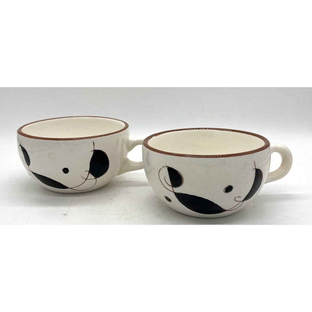 Vintage Stangl Pottery Lyric Pattern Tea Cup Mug MCM Set of Two AS IS ...