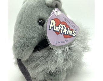 Swibco Puffkins, Elephant, Plush, 4 1/2, Gray, Adorable, Little ...