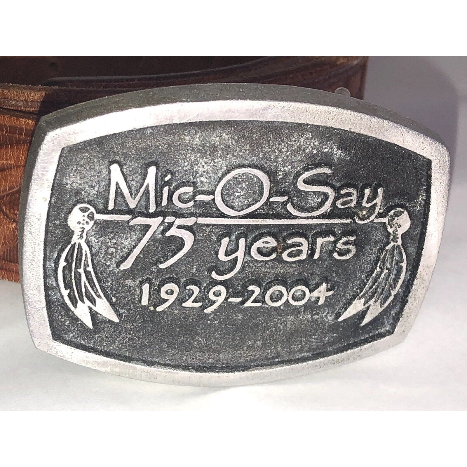 2004 Tribe of Mic-o-say Boy Scout 75 Anniv. Embossed Leather Belt ...