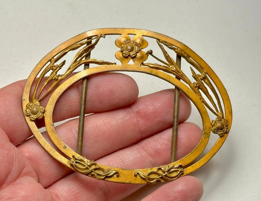 Victorian or Edwardian Large Brass Buckle or Sash Buckle #634 - Etsy