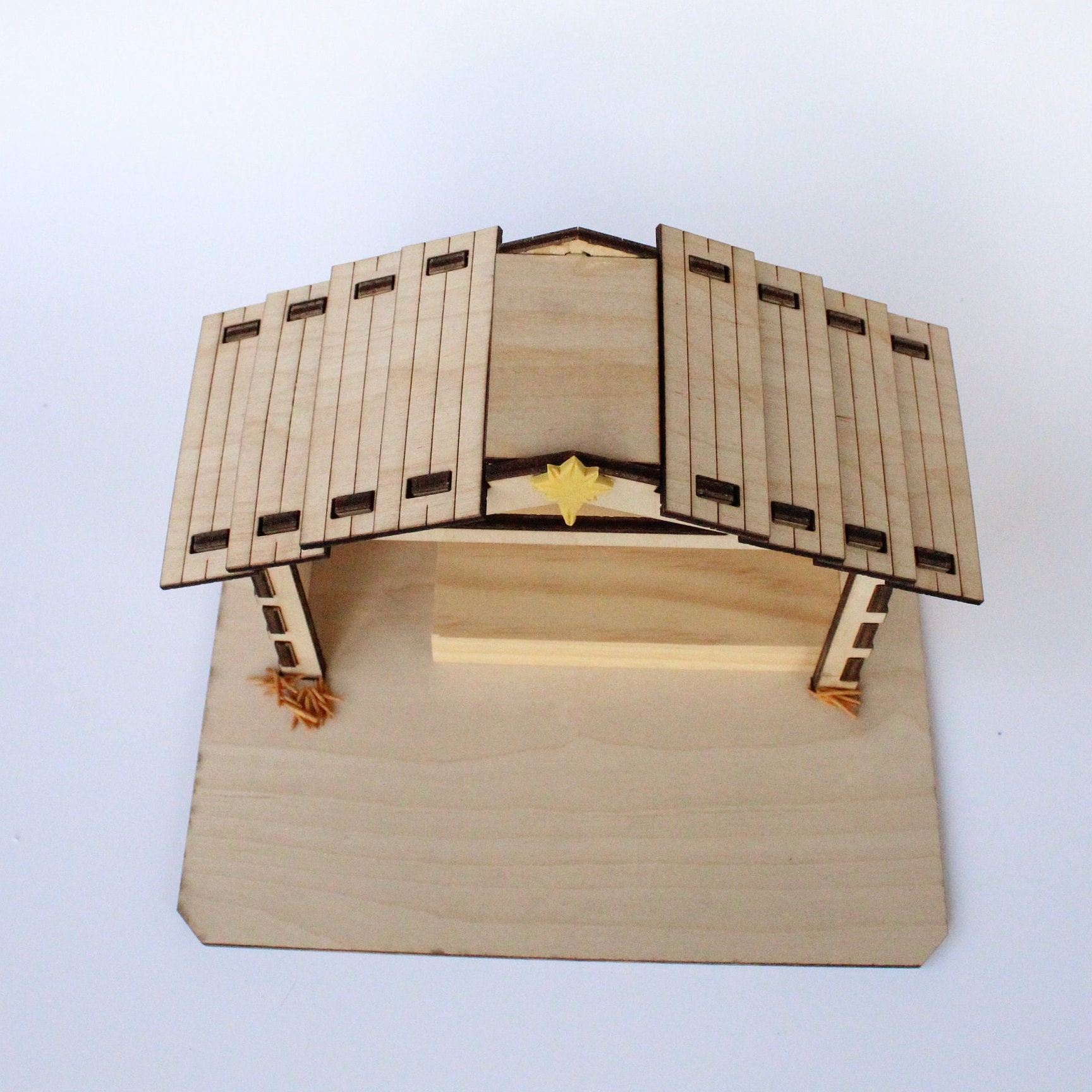Nativity Stable: Wooden Manger Scene, Christmas Decor - Etsy