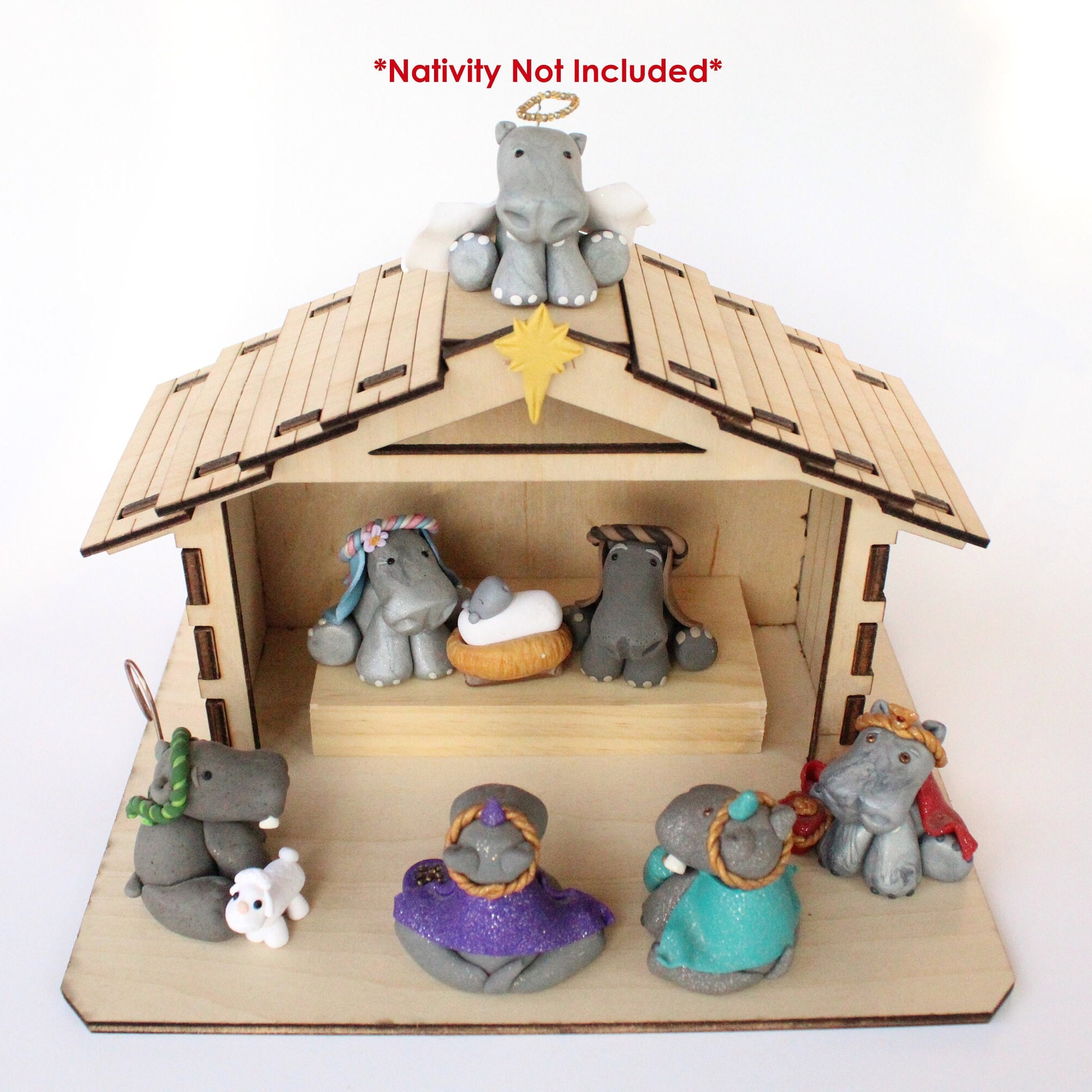 Nativity Stable: Wooden Manger Scene, Christmas Decor - Etsy