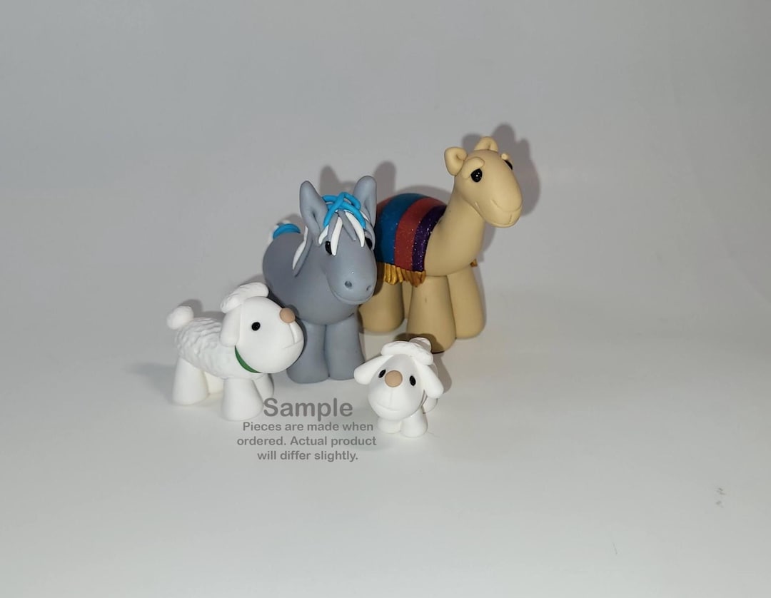 Nativity Animals: Camel, Donkey, and Sheep Set-handcrafted, Unique ...