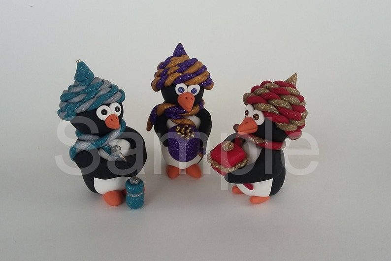Penguin Nativity Set: Handcrafted, Unique, Polymer Clay Figurines ...