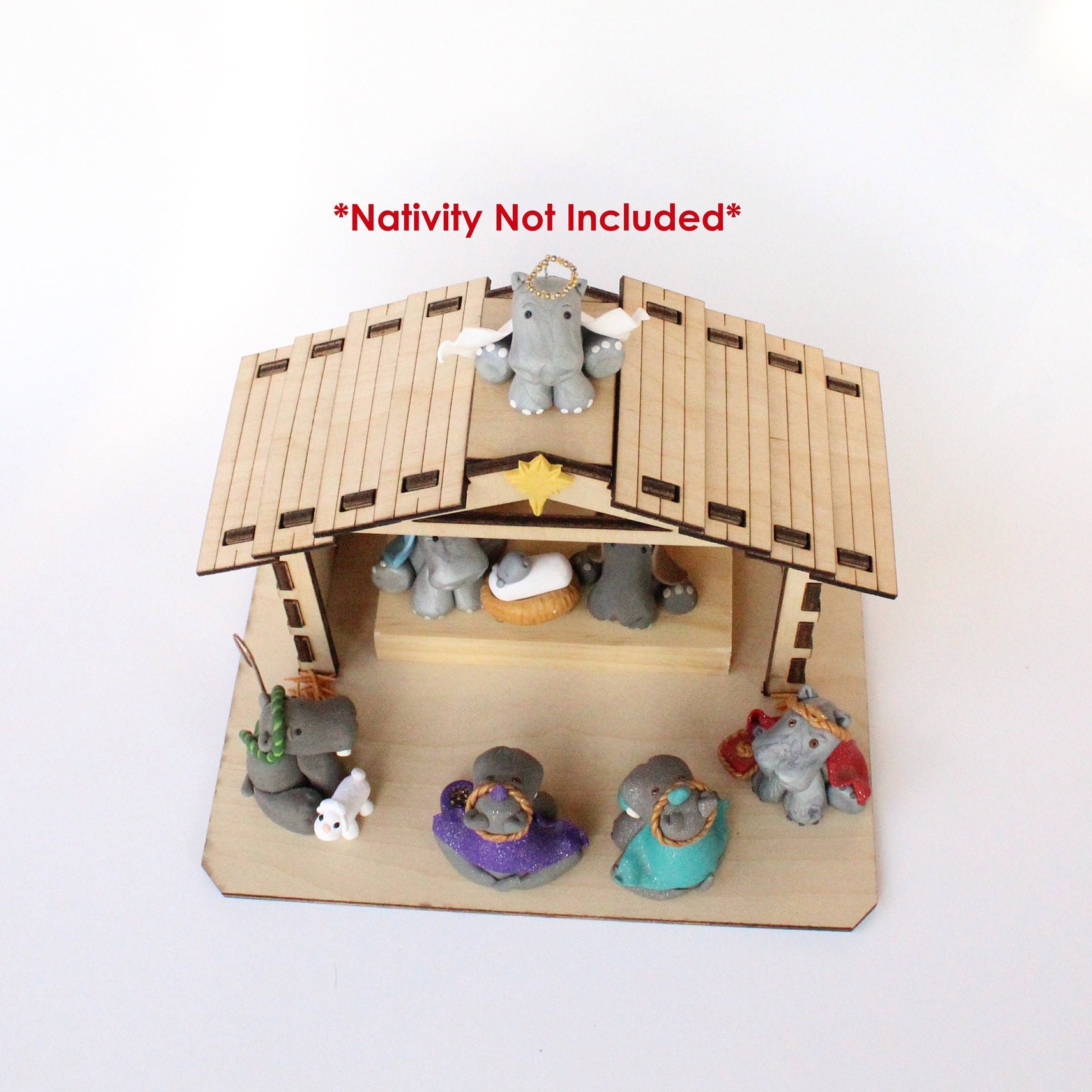 Nativity Stable: Wooden Manger Scene, Christmas Decor - Etsy