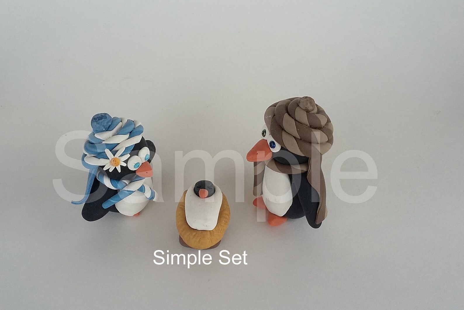 Penguin Nativity Set: Handcrafted, Unique, Polymer Clay Figurines ...