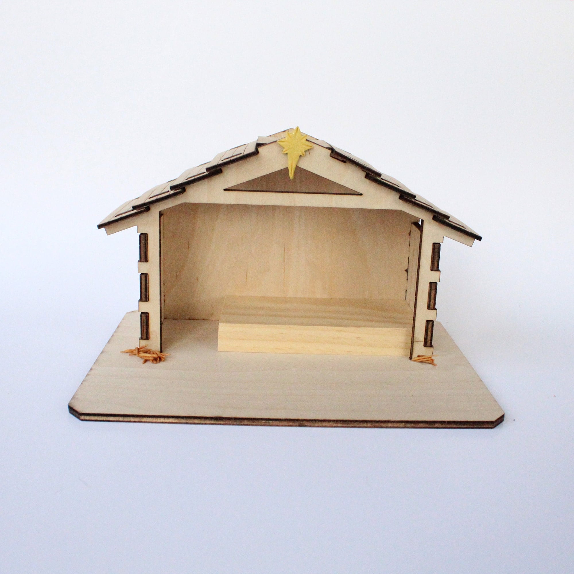 Nativity Stable: Wooden Manger Scene, Christmas Decor - Etsy