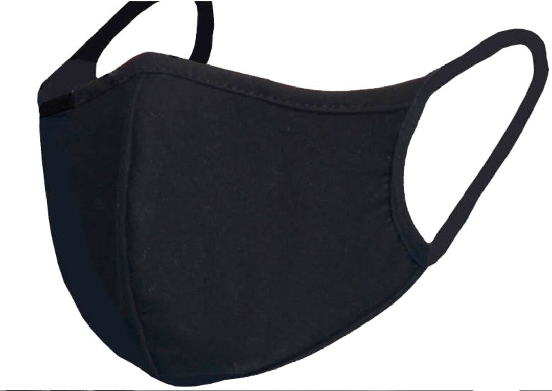 Women's Reusable Black Cotton Cloth Face Mask, Breathable, Washable, 3D ...